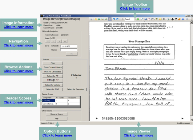 What is on the Browse Images Screen?